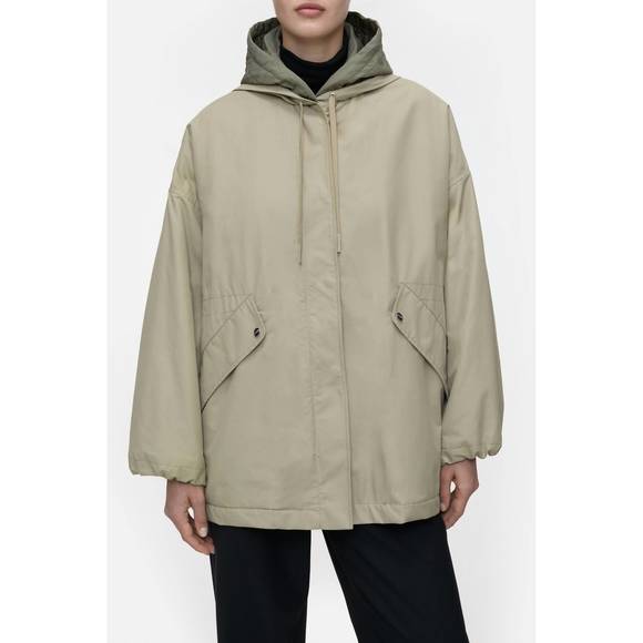 Closed | Jackets & Coats | New Closed Hooded Parka Jacket In Pale Olive ...